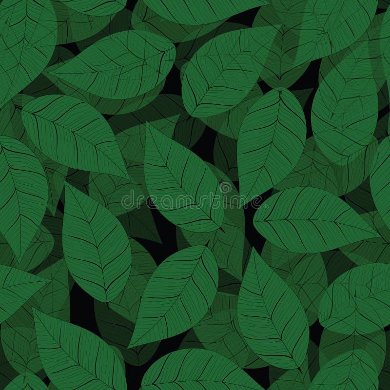 Seamless Flower Leaves Pattern Small Leaf Design Stock Illustration ...