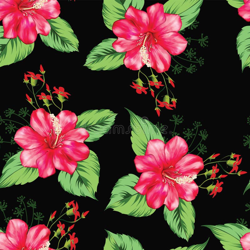 Seamless Flower Leaves Pattern Small Leaf Design Stock Illustration ...