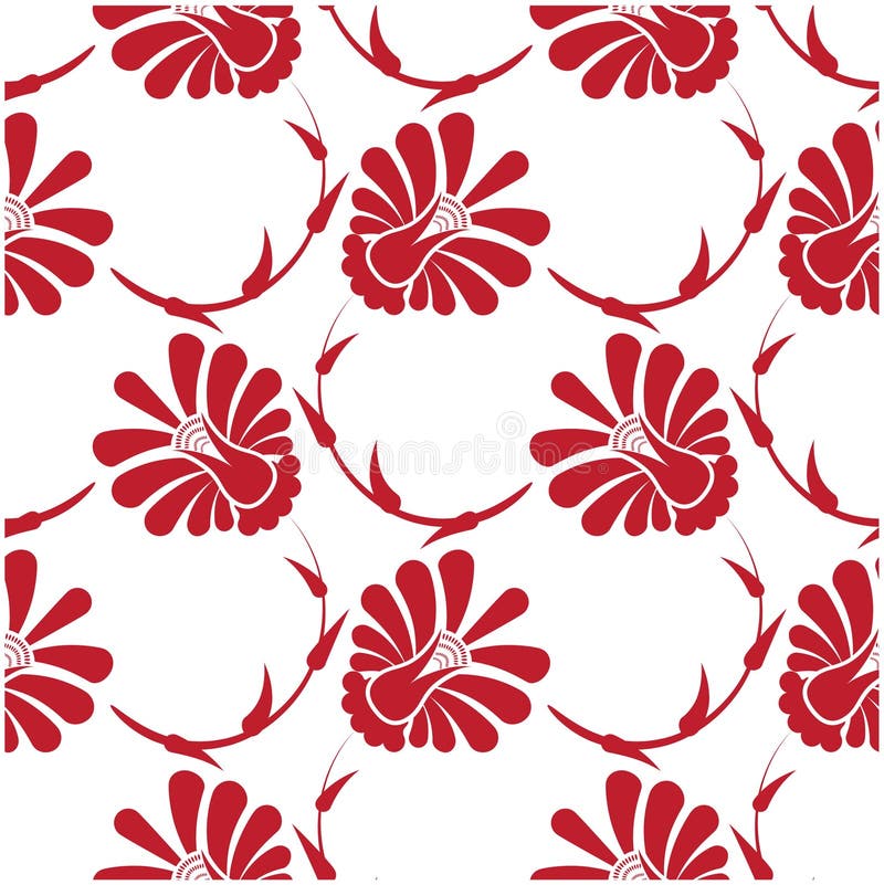 Seamless flower pattern stock vector. Illustration of green - 7953726