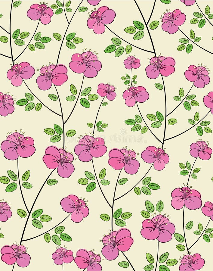 Seamless flower pattern stock vector. Illustration of summer - 25838686