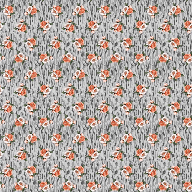 Seamless Flower Pattern Design for Digital Print Fabric Stock Image ...