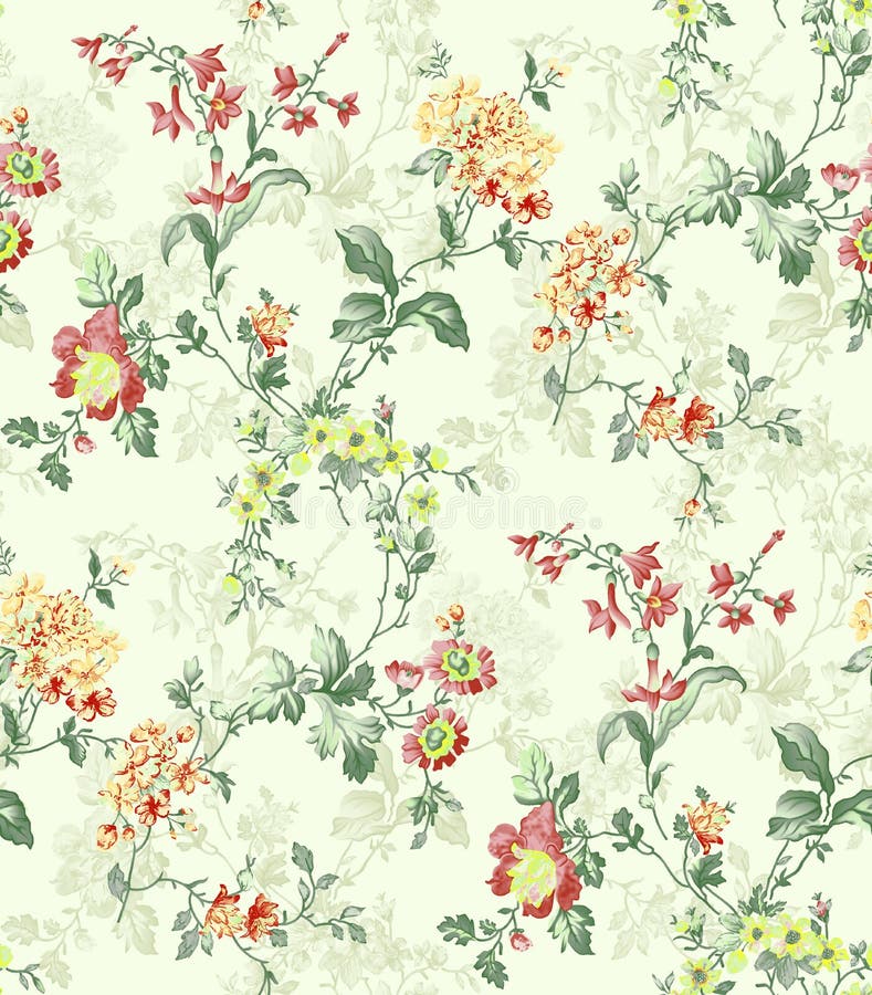 Beautiful Flower Pattern, Floral Colorful Seamless Allover Design ...