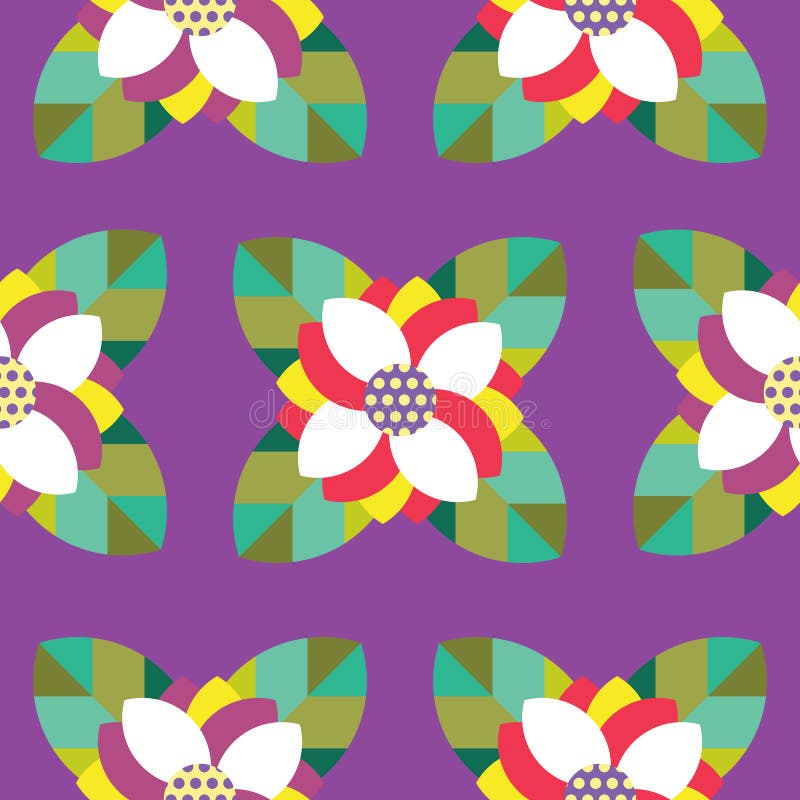 Seamless Flower Pattern Icon Stock Vector - Illustration of flower ...