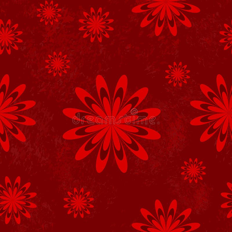 Seamless Flower Pattern in Red Stock Vector - Illustration of colorful ...