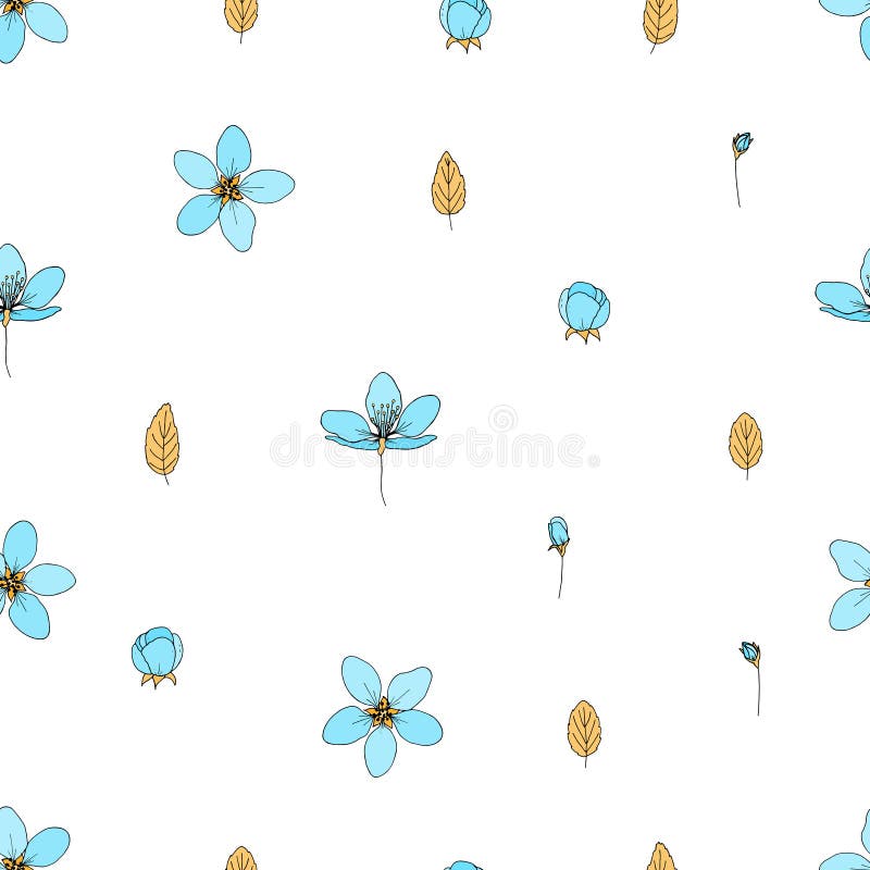 Seamless flower pattern stock vector. Illustration of dress - 156308415