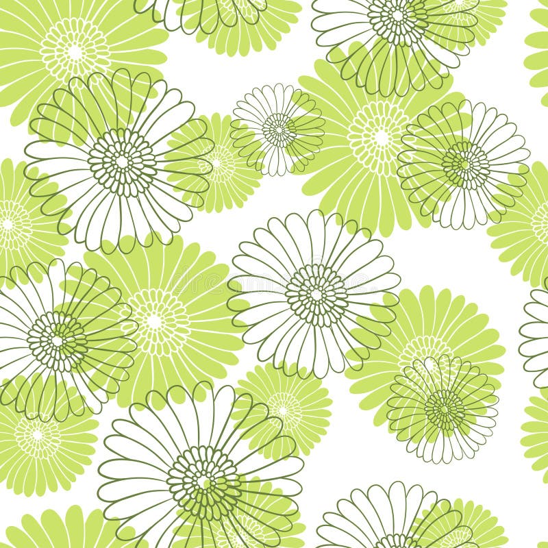 Seamless Flower Pattern on White Background. Blue Flowers Stock Vector ...