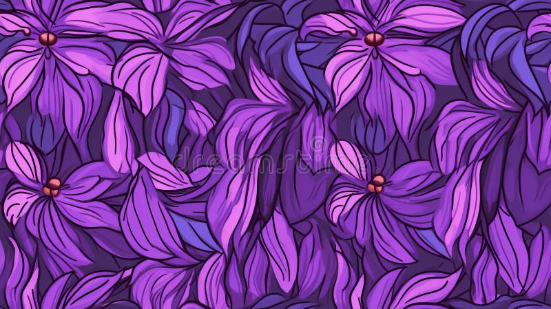 Seamless Flower Trippy Psychedelic Pattern. Purple Psychedelic Seamless ...