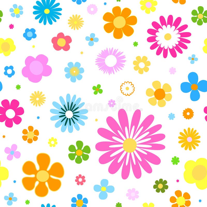 Seamless Flowers Background with Vibrant Colors Stock Vector ...