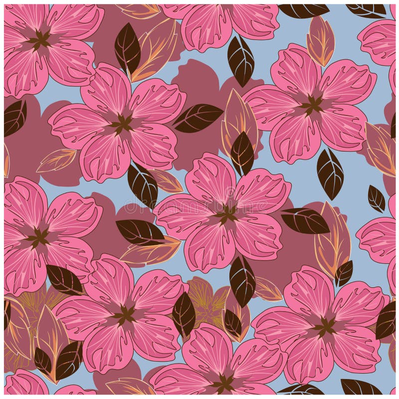Seamless flowers pattern stock illustration. Illustration of botanical ...