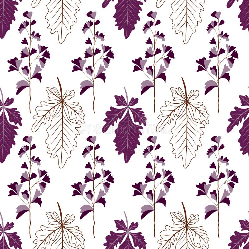 Seamless Flowers Pattern in Hand Drawn Boho Style Stock Illustration ...