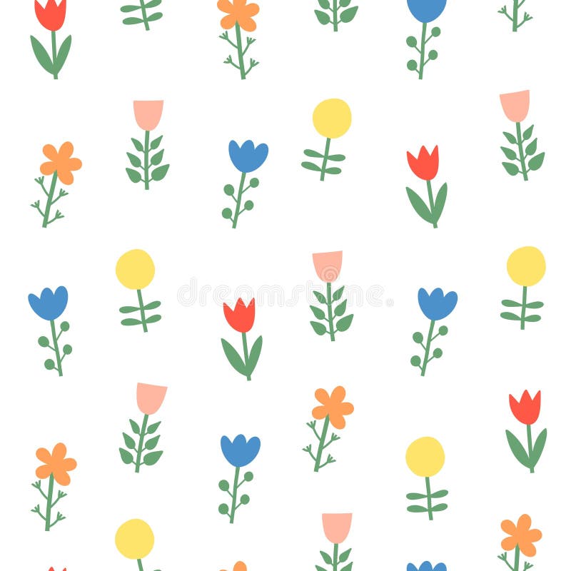 Seamless flowers pattern stock illustration. Illustration of drawing ...