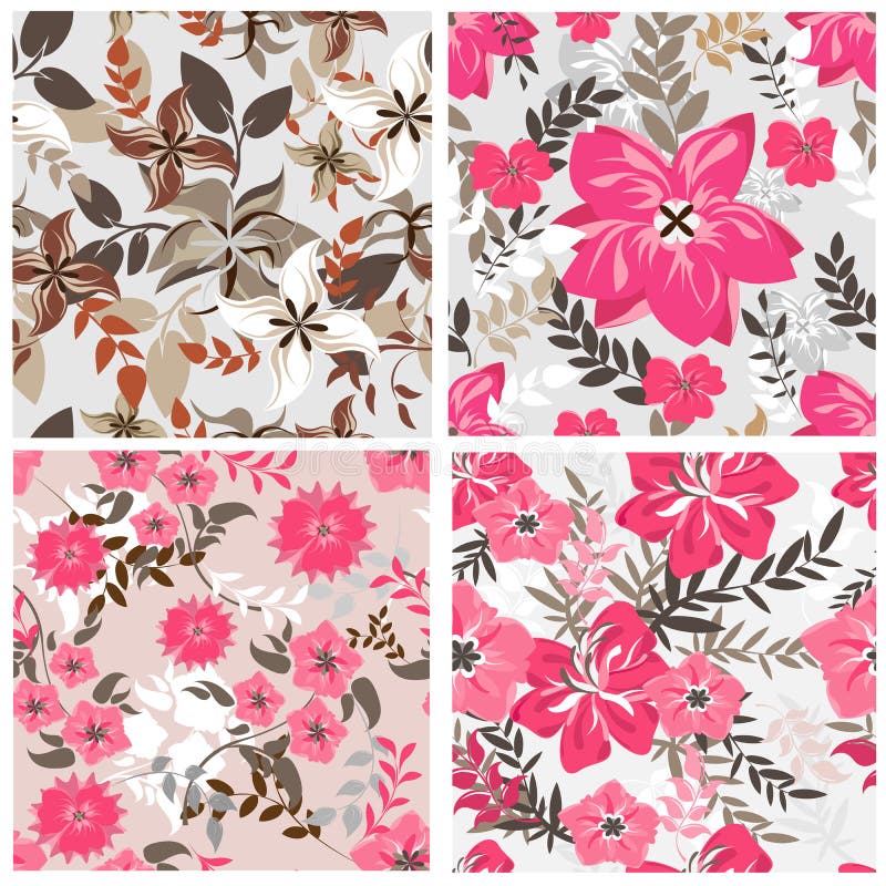 Seamless flowers pattern stock vector. Illustration of abstract - 71607929