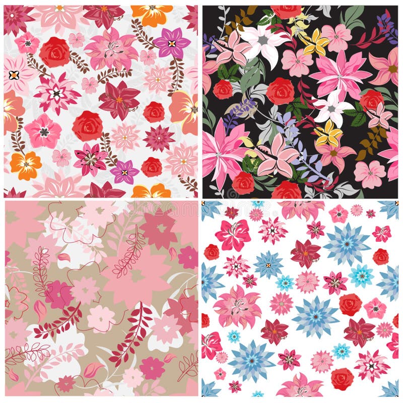 Seamless flowers pattern stock vector. Illustration of card - 71980967