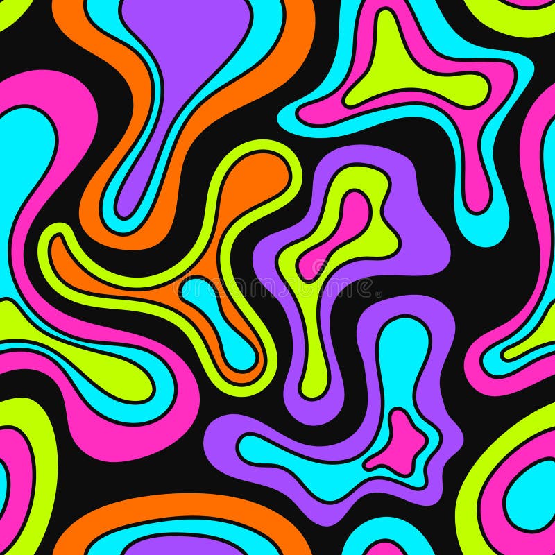 Seamless Fluid Shapes Art Pattern. Vector Background Stock Illustration ...