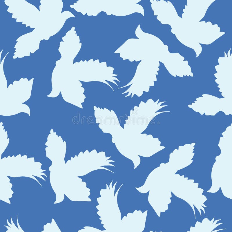 Seamless Flying Doves of Peace Pattern, Pigeons Stock Vector ...