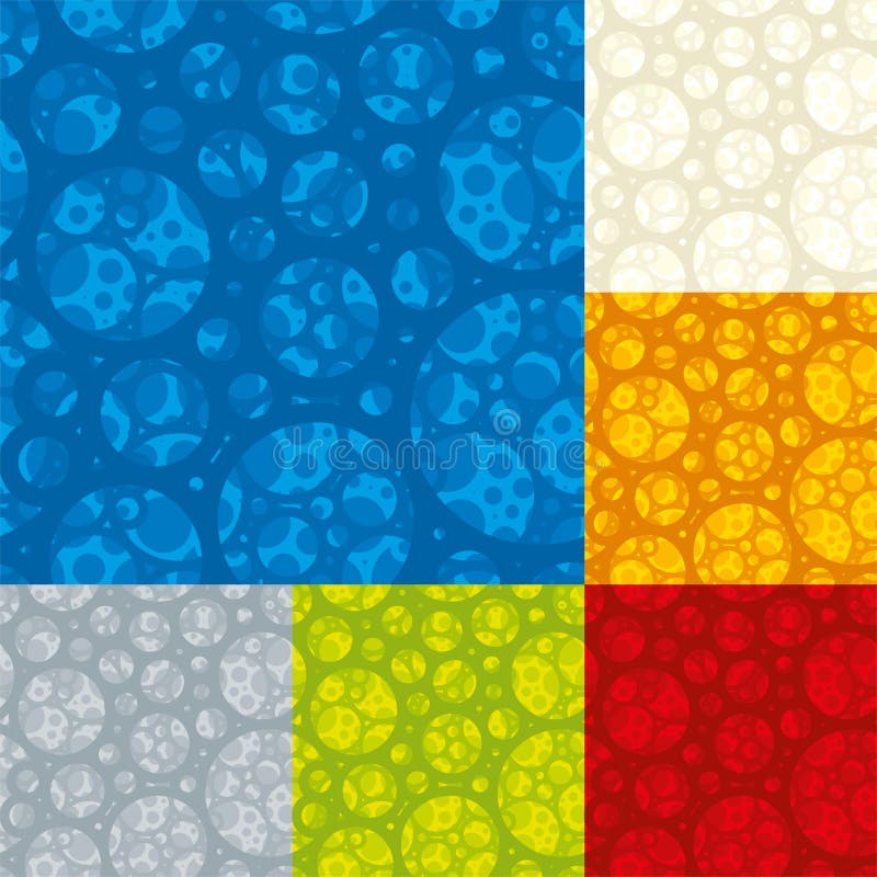 Seamless Foam Texture in Six Different Colors Stock Illustration ...