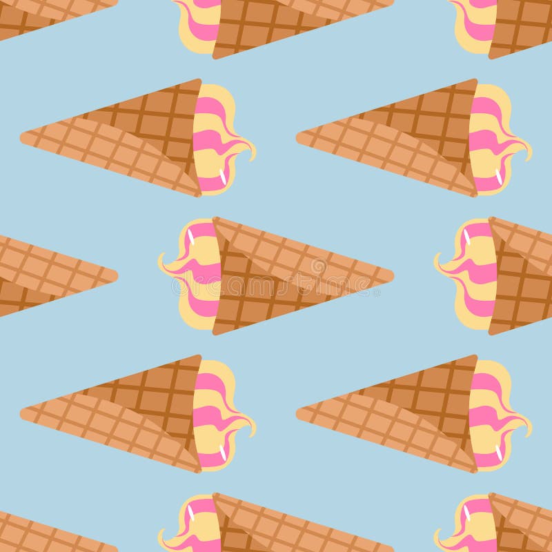 Pink Ice Cream Waffle Cone Wallpaper Stock Illustrations 2 132 Pink