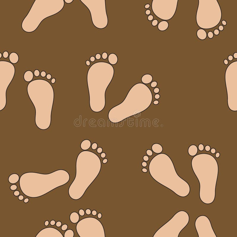 Seamless footprint pattern stock vector. Illustration of outline - 23320342