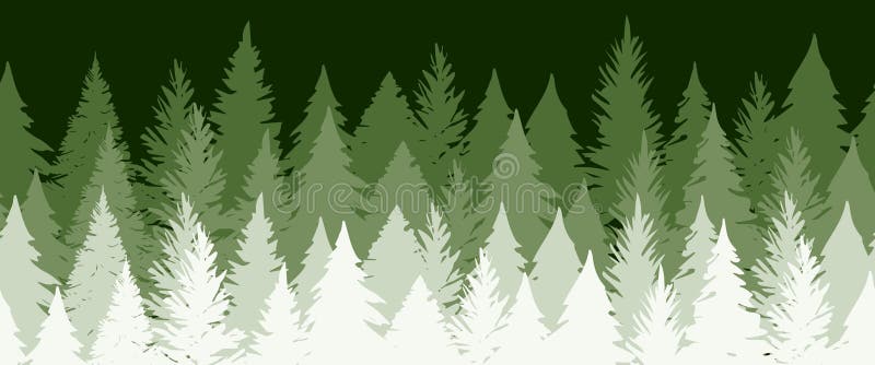 Seamless Forest Fir Landscape Border. Vector Illustration Stock Vector ...