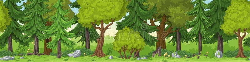 Seamless Forest Landscape stock vector. Illustration of rual - 143104080