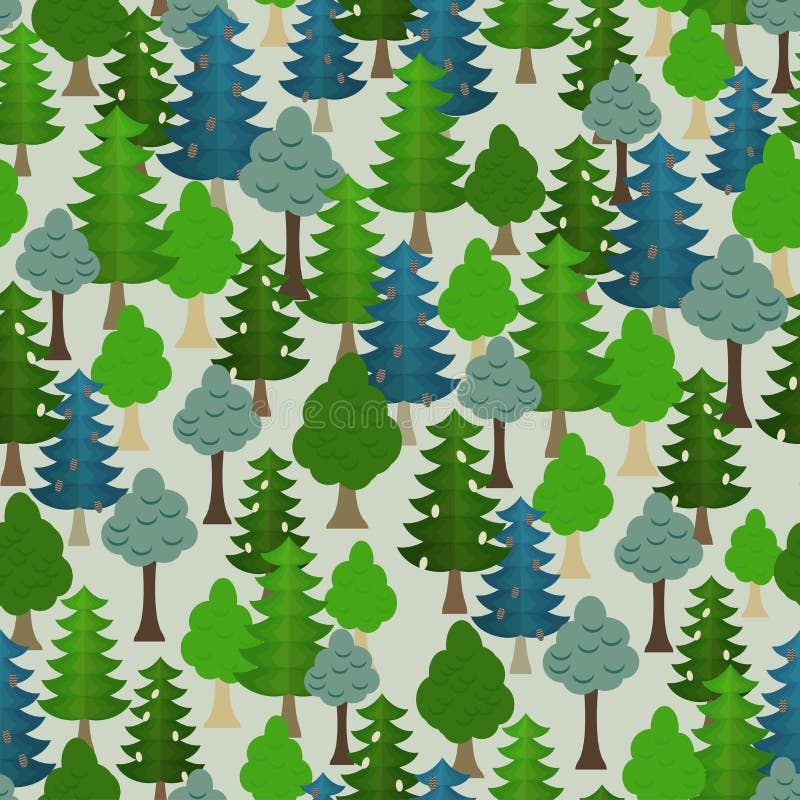 Seamless Forest Pattern. Cartoon Tree Stock Vector - Illustration of ...
