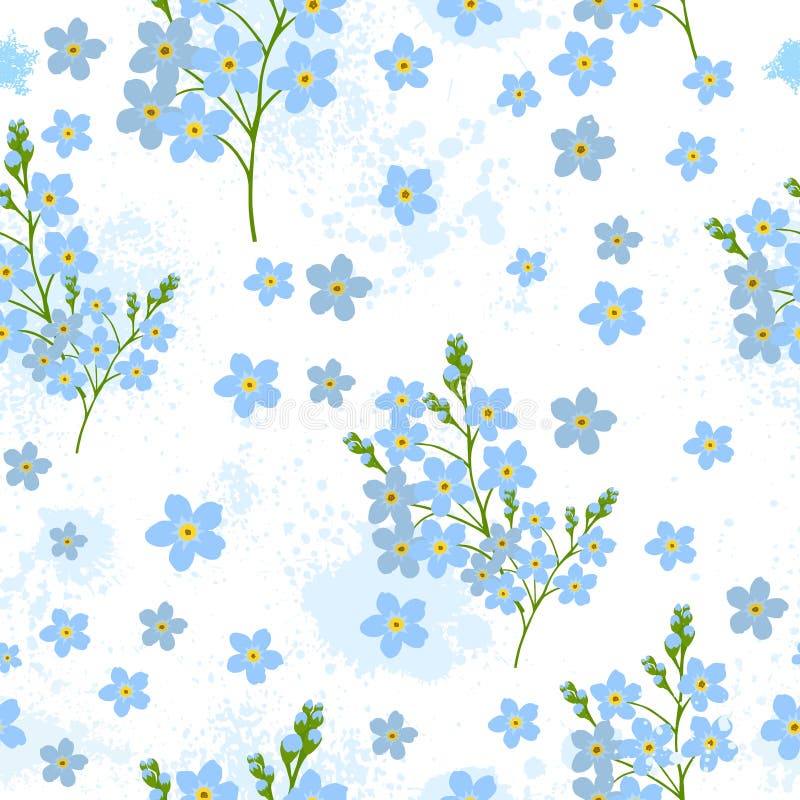 A Seamless Forget-me-not Background. Vector Illustration Stock Vector ...