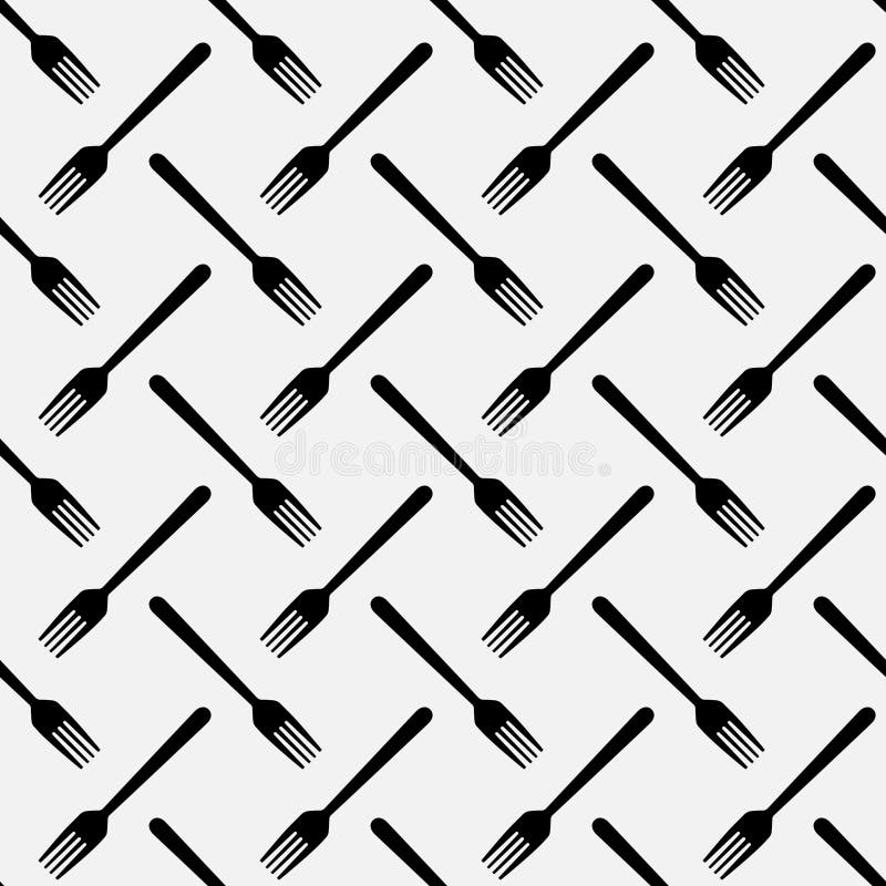 Seamless Fork Cutlery Pattern Stock Vector - Illustration of decoration ...