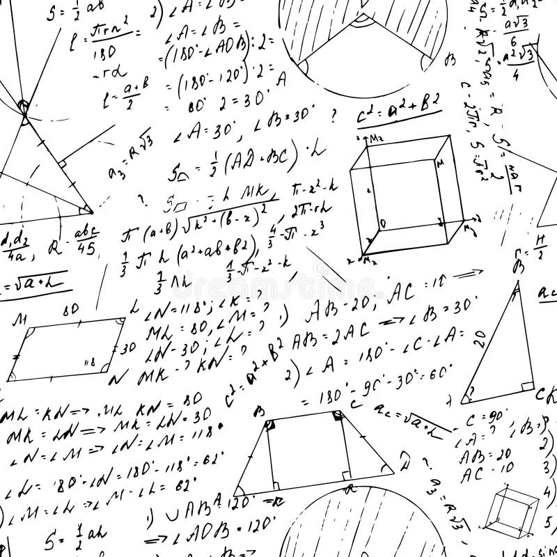 Seamless Formula Background Stock Vector - Illustration of numbers ...