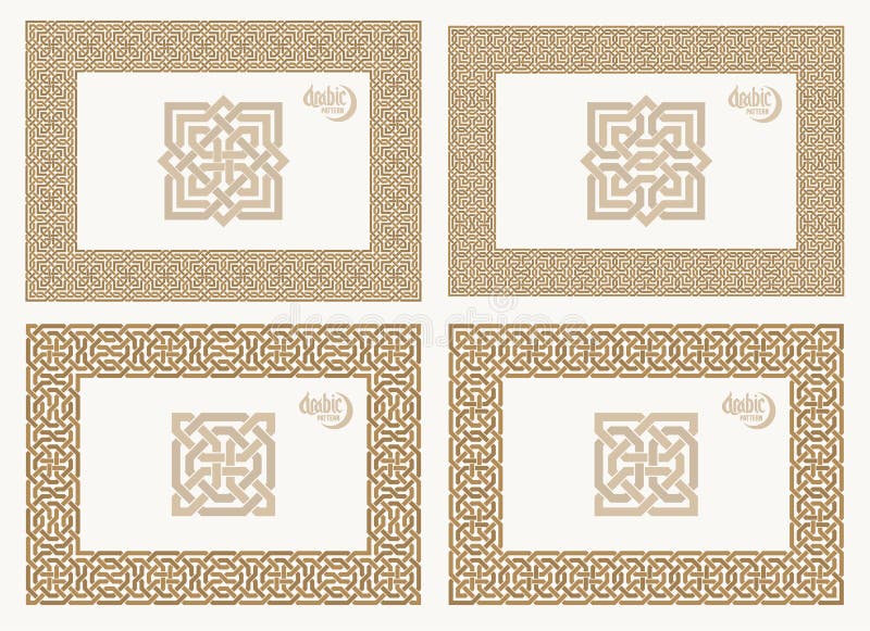 Seamless Frame Patterns in Authentic Arabian Style. Stock Photo - Image ...