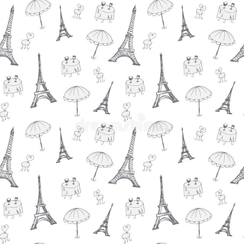 France Pattern Seamless. National French Symbol Background. Eiffel ...
