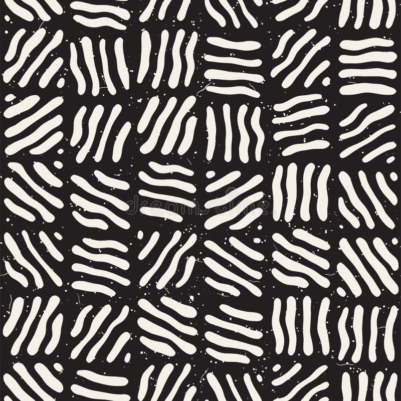 Seamless Freehand Pattern. Vector Abstract Rough Lines Background. Hand ...