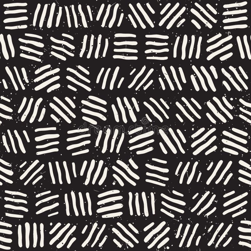 Seamless Freehand Pattern. Vector Abstract Rough Lines Background. Hand ...