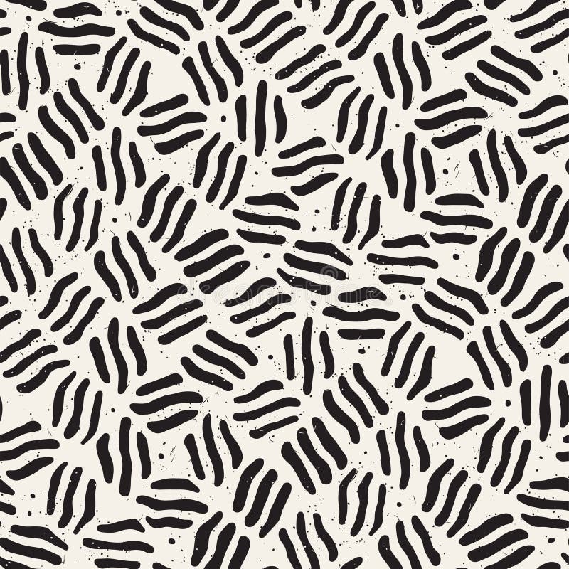 Seamless Freehand Pattern. Vector Abstract Rough Lines Background. Hand ...