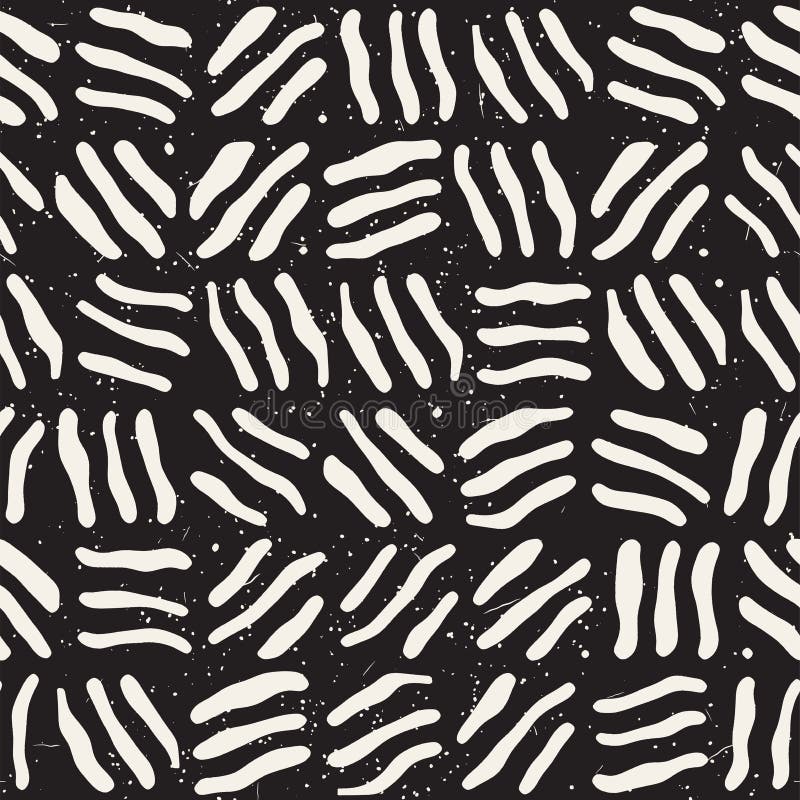 Seamless Freehand Pattern. Vector Abstract Rough Lines Background. Hand ...