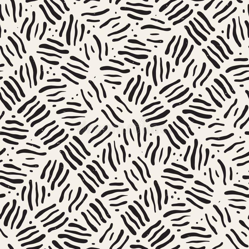 Seamless Freehand Pattern. Vector Abstract Rough Lines Background Stock ...