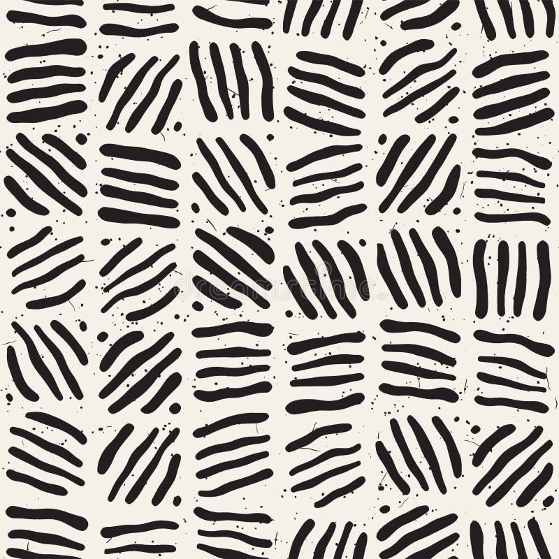 Seamless Freehand Pattern. Vector Abstract Rough Lines Stock Vector ...