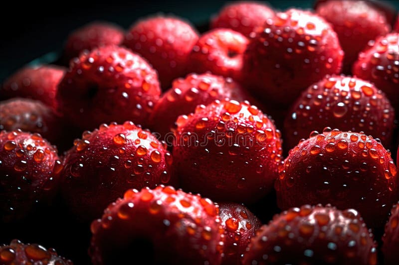 Raspberry on a Red Background Stock Illustration - Illustration of ...