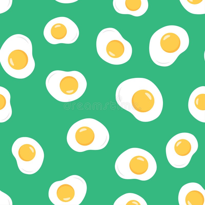 Seamless Fried Eggs Pattern Background Stock Vector - Illustration of ...