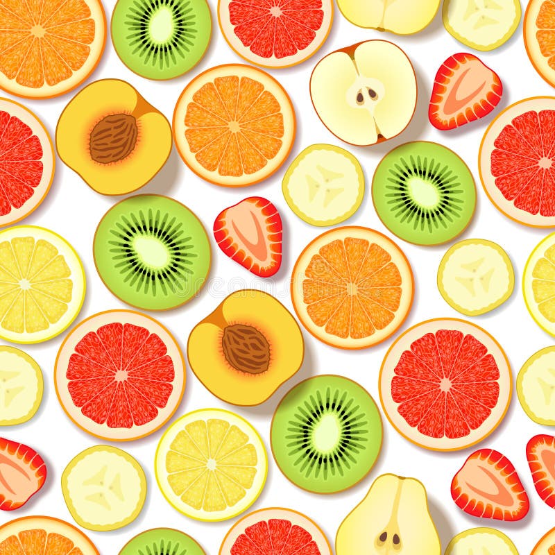 Seamless fruit pattern stock illustration. Illustration of lemon - 54416792