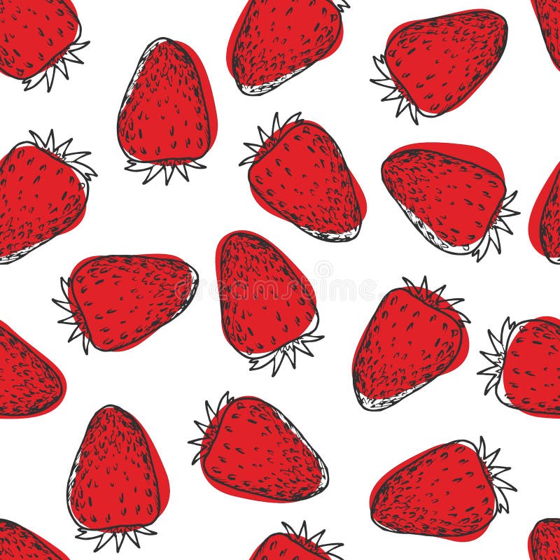 Seamless Fruit Pattern on White Background Stock Vector - Illustration ...