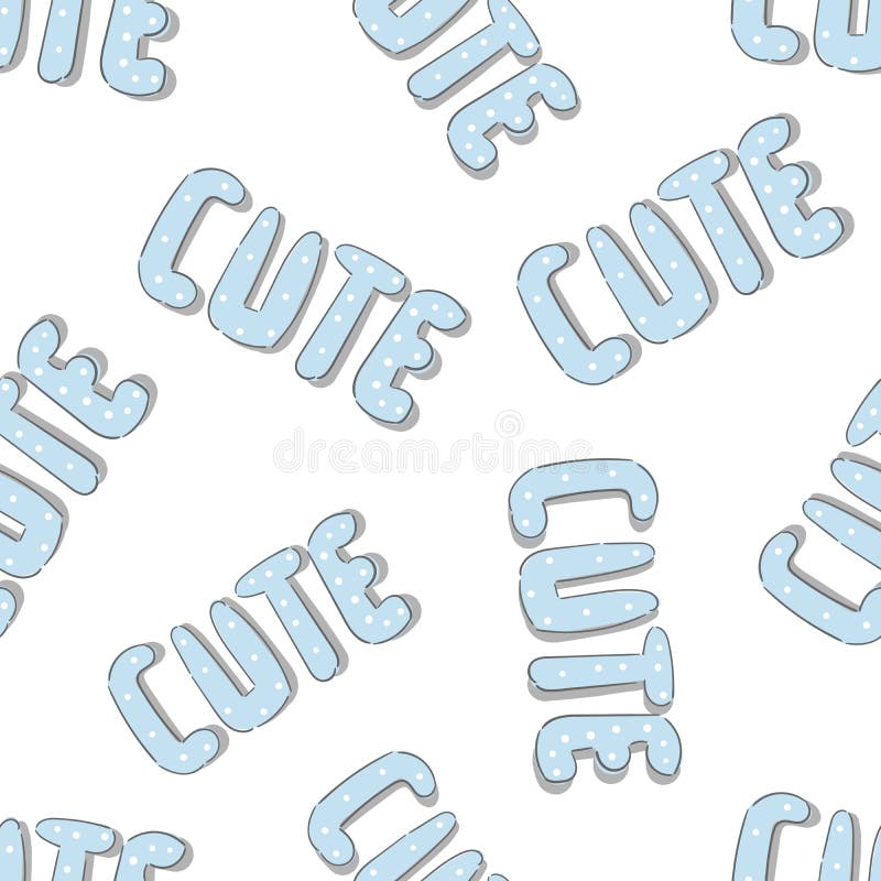 Seamless Fun Pattern with Words and Lettering Cute. Bright Cute Words ...