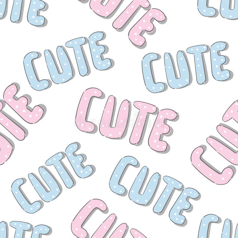 Seamless Fun Pattern with Words and Lettering Cute. Bright Cute Words ...
