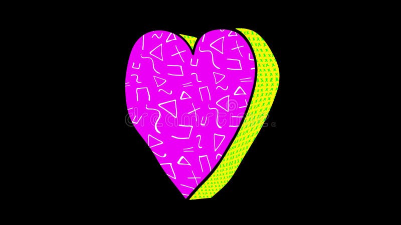 Seamless Funny Animation of Extruded Heart Shape in Comic Style ...