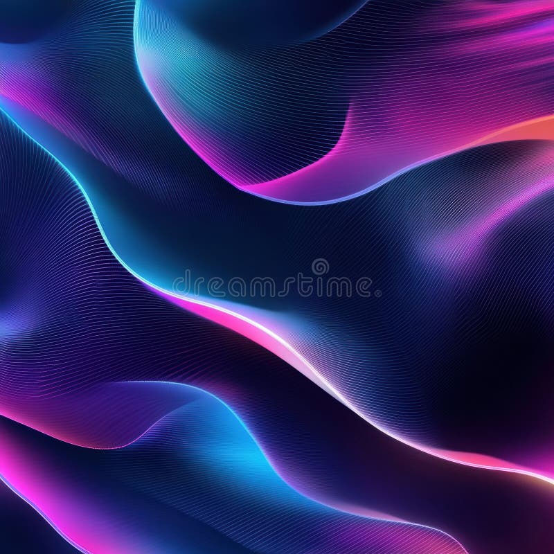 Seamless Futuristic Wave Pattern with Neon Gradients and Smooth Curves ...