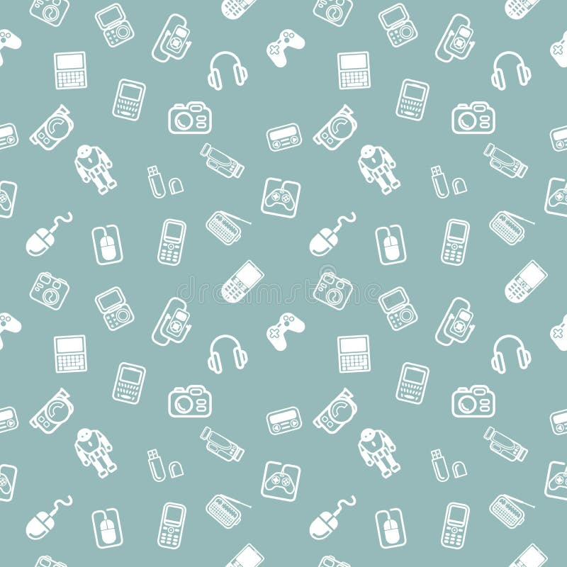 Seamless Gadgets Background Texture Stock Vector - Illustration of ...