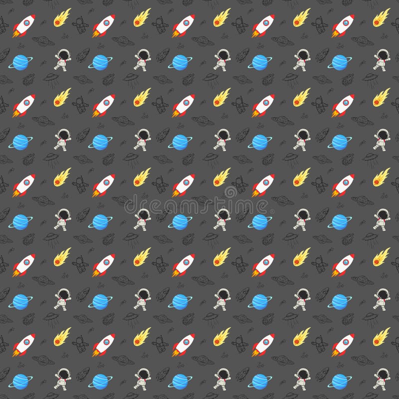 Seamless Galaxy Pattern Design Stock Illustration - Illustration of ...