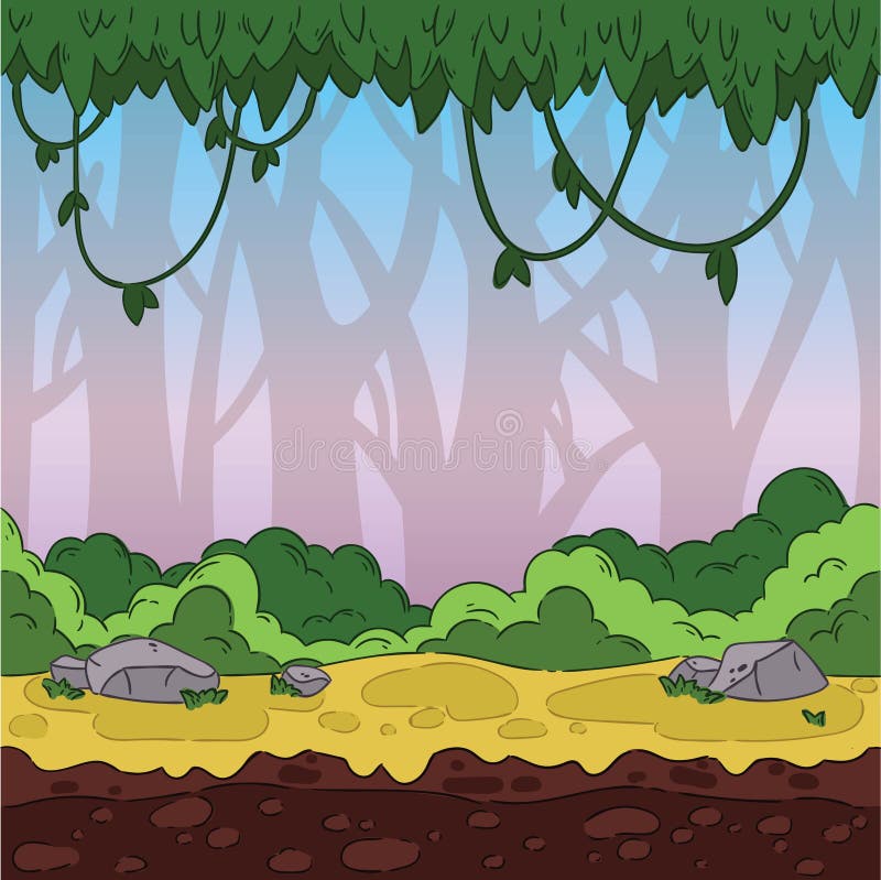 Seamless Game Background. Jungle Landscape For Game Design. Stock ...