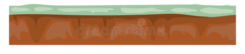 Seamless Game Ground. Cartoon Soil Horizontal Pattern Stock Vector ...