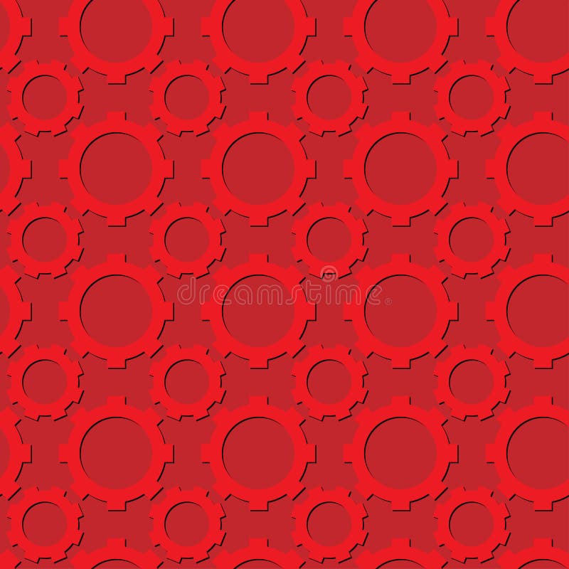 Seamless Gear Pattern Red Color with Shadows Stock Vector ...