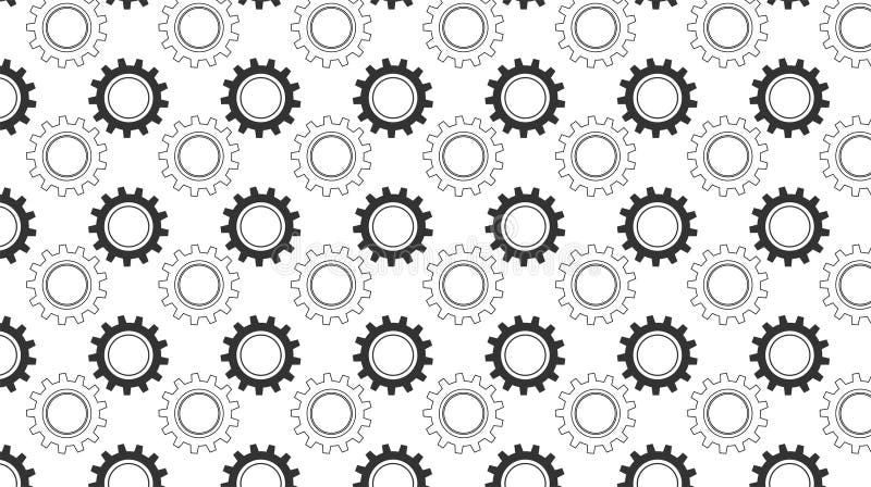 Seamless Gear Pattern Vector. Industrial and Mechanical Background ...